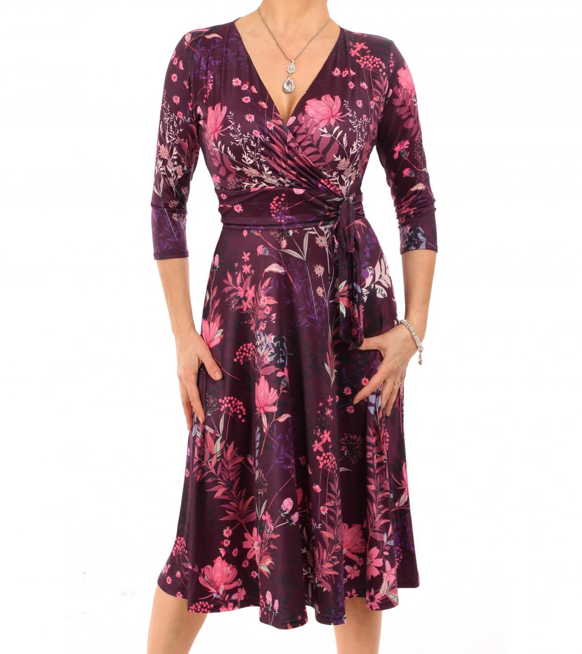 plum-and-pink-floral-fit-flare-dress